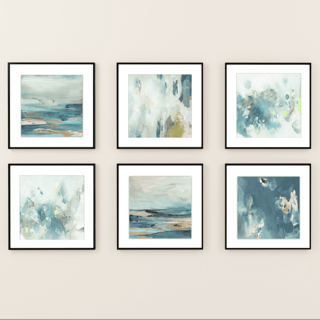 Set of Six Mini Art Prints in Blue – Amanda Heath Art