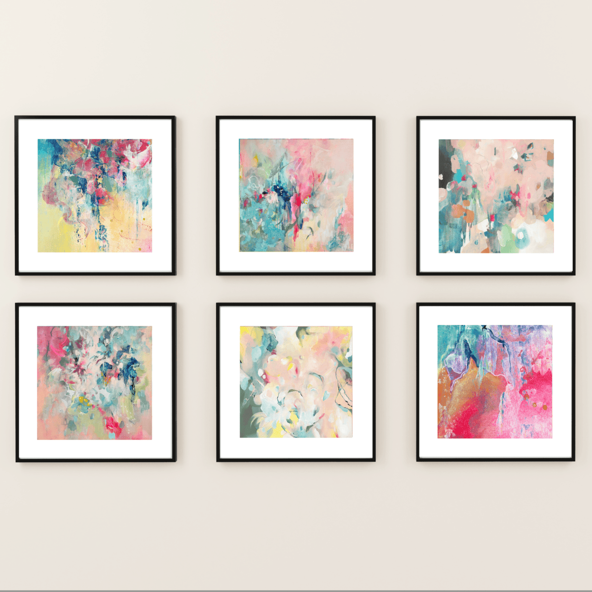 Set of Six Mini Art Prints in Pink – Amanda Heath Art